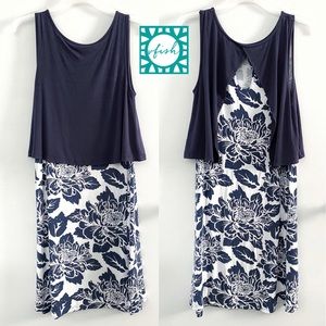 vfish | Dresses | Vfish Navy Floral Dress | Poshmark